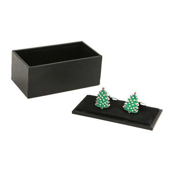 Christmas Tree Diamonded Ornaments Cufflinks for Christmas with Boxes ...