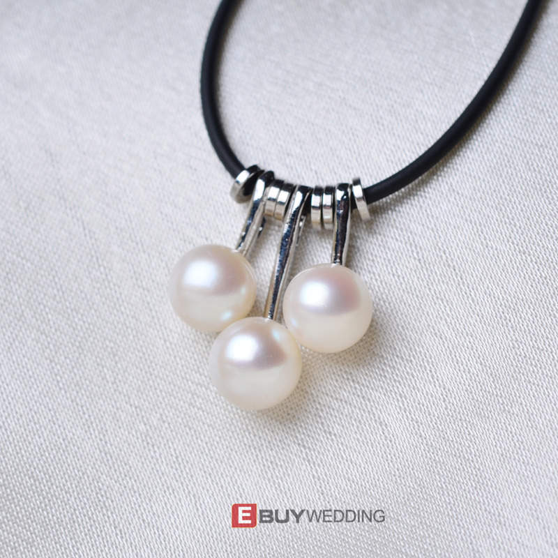 Inexpensive White Off Round 7 8mm Freshwater Natural Pearl Pendants